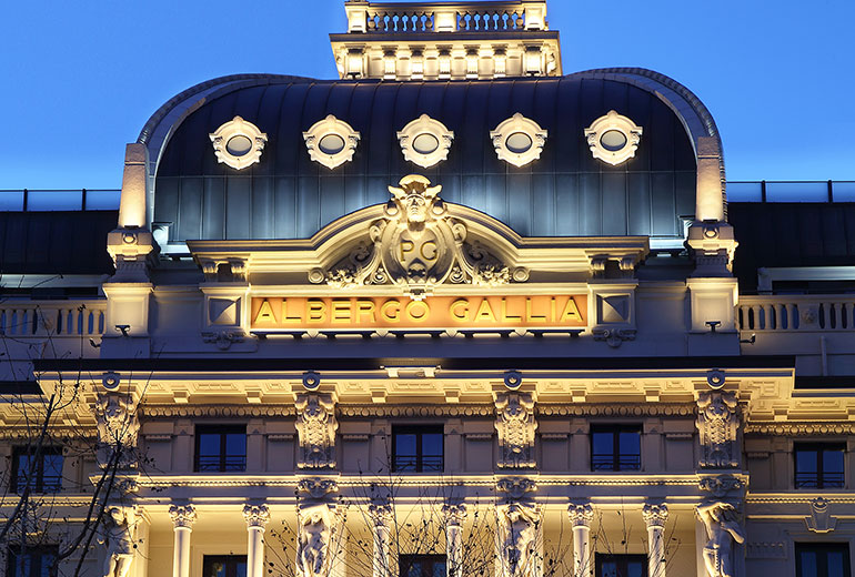 Milanese landmark Excelsior Hotel Gallia emerging from the all ...