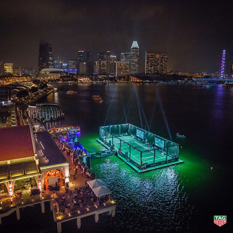 Maria Sharapova unveiled Singapore’s first floating tennis platform ...