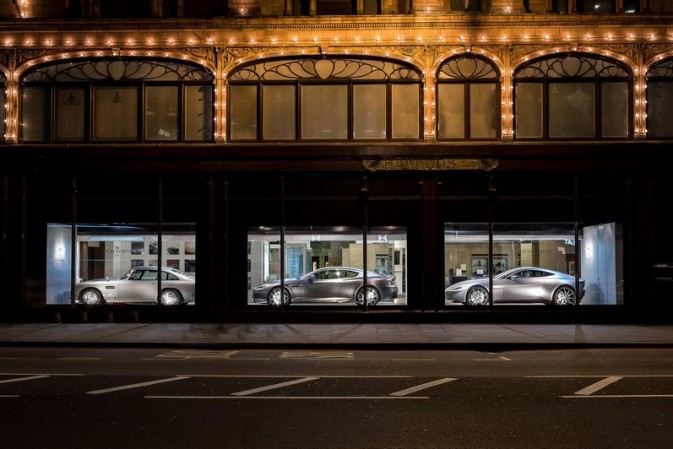 Luxury car brand takes over the Harrods storefront window in London ...